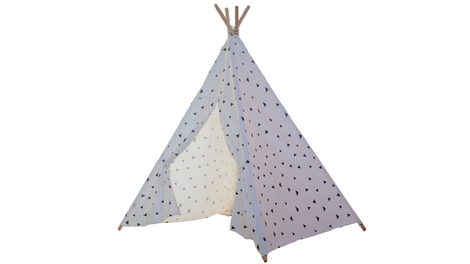 All 4 Kids Leo Cotton Canvas Kids Black Triangle Square Teepee Tent ...