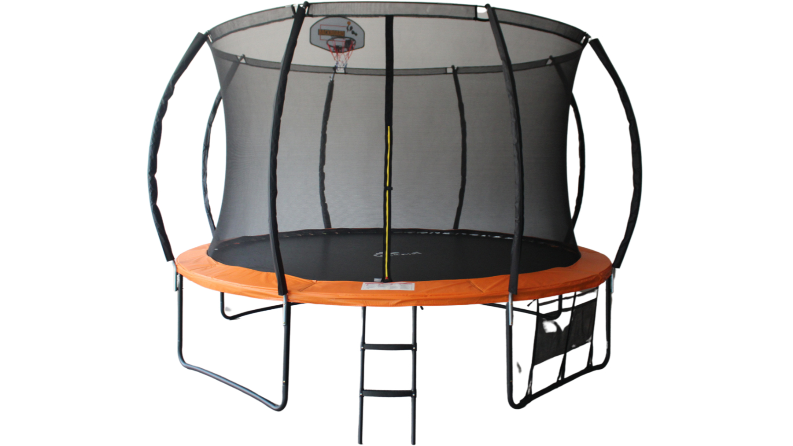 All 4 Kids 12ft Jump Zone Spring Trampoline with Basketball Board ...