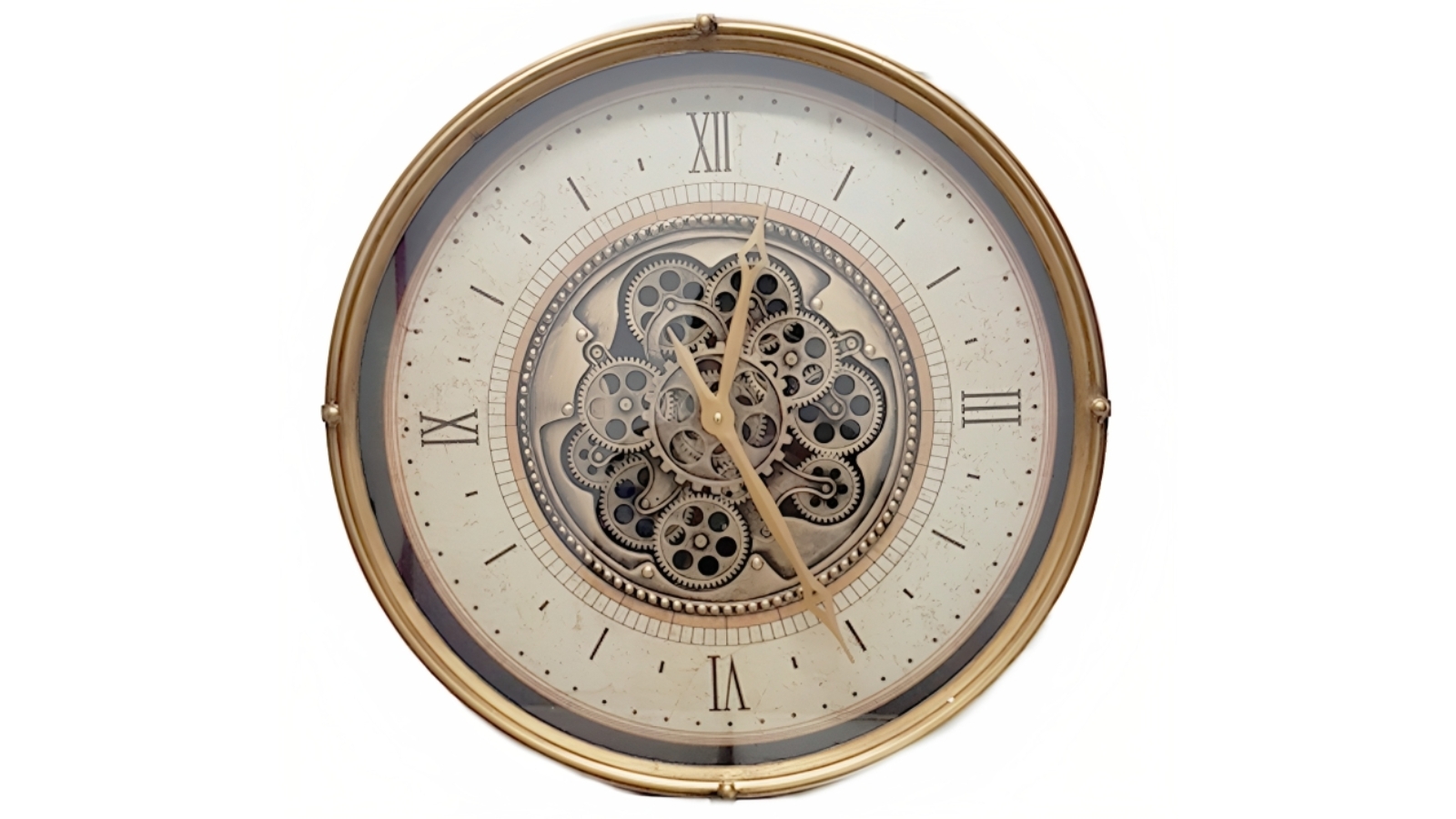 Italian Luxury Group Compass Metal Wall Clock - Gold | Harvey Norman