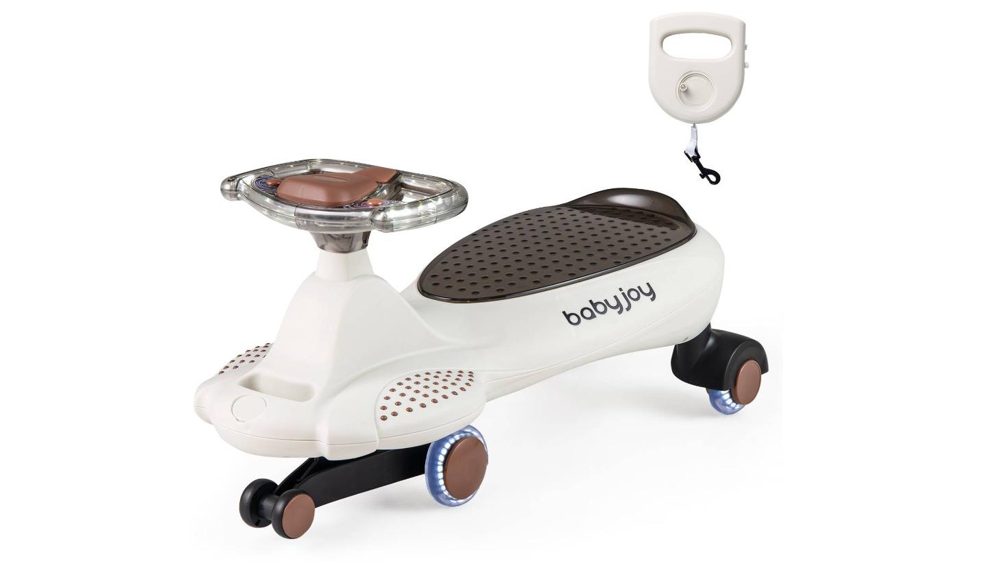 Costway Swivel Ride-On Slider Scooter with Rope Music and Flashing ...