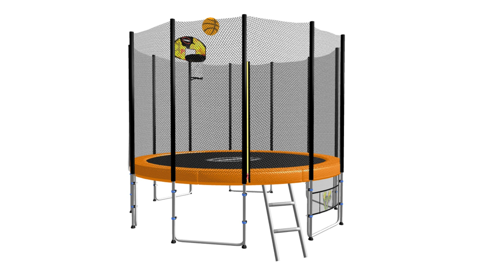 Kahuna 8ft Round Spring Trampoline Free Safety Net Basketball Pad ...