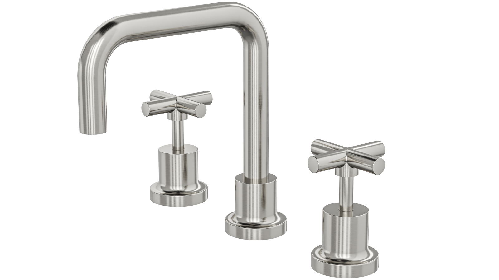 Linsol Tre Cross Handle Basin Set - Brushed Nickel | Harvey Norman