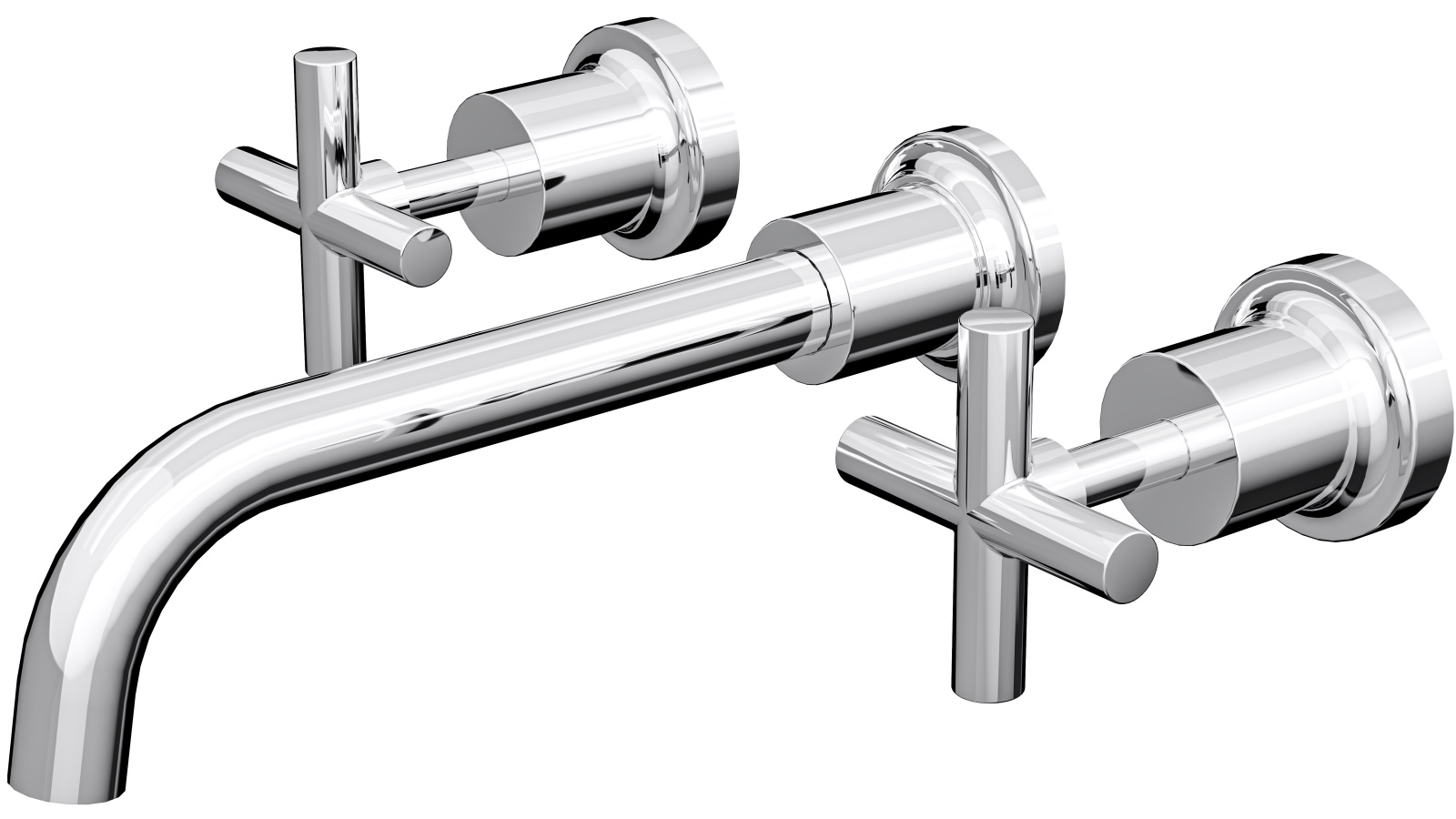 Linsol Tre Cross Handle Bath Set - Chome | Harvey Norman