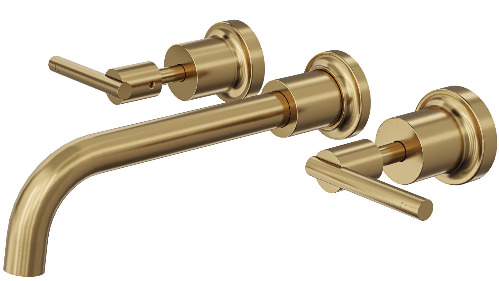 Linsol Tre Lever Handle Bath Set - Brushed Brass | Harvey Norman