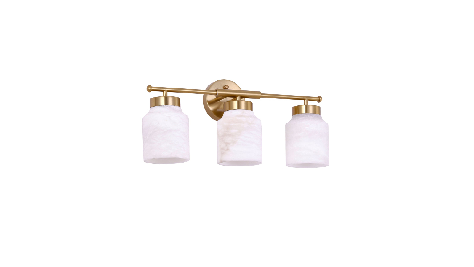 CLA Lighting 3 Tufo White Alabaster Jar Wall Light with Brass Highlight ...