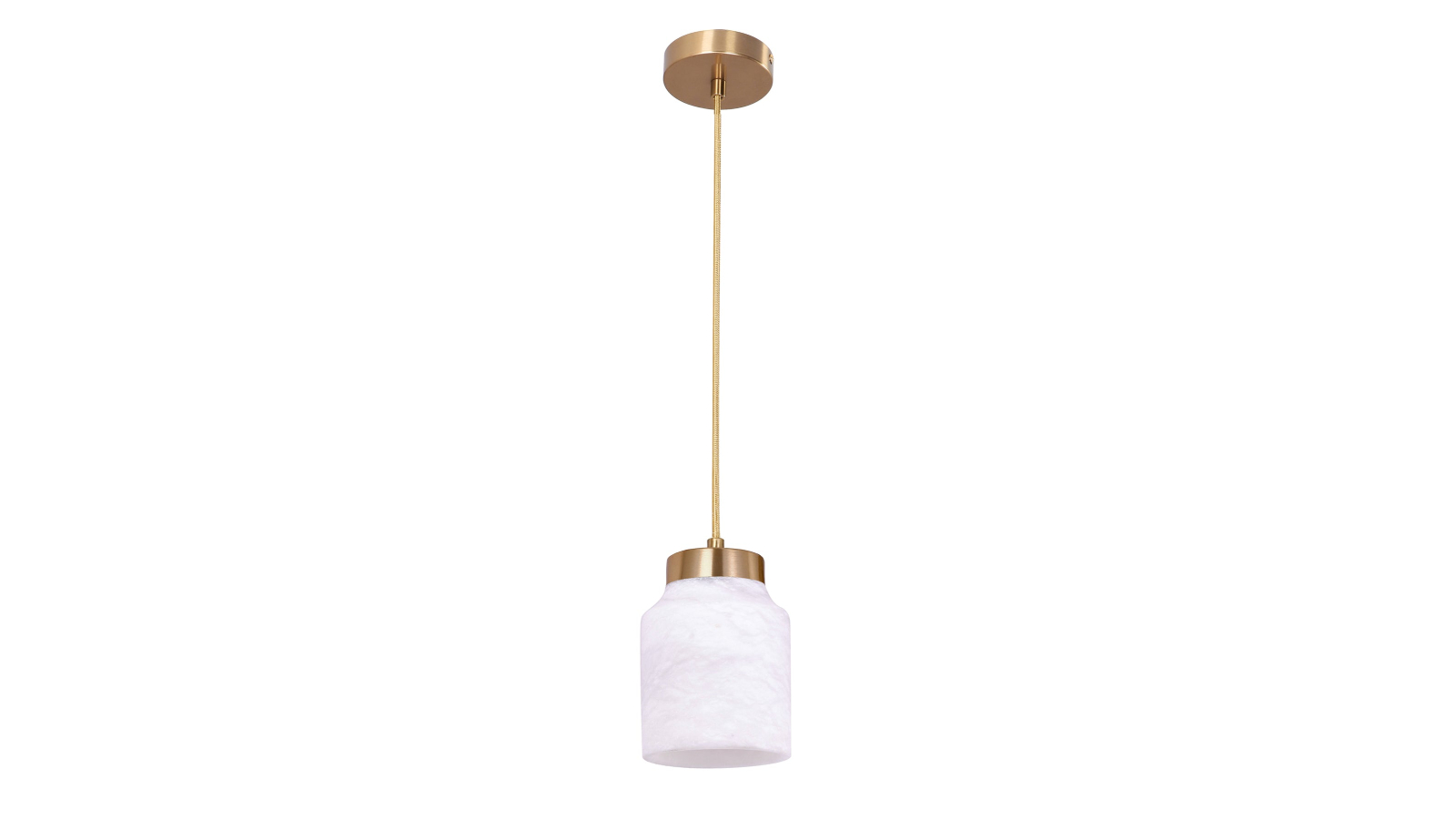 CLA Lighting Tufo White Alabaster Jar Pendant Light with Brass ...