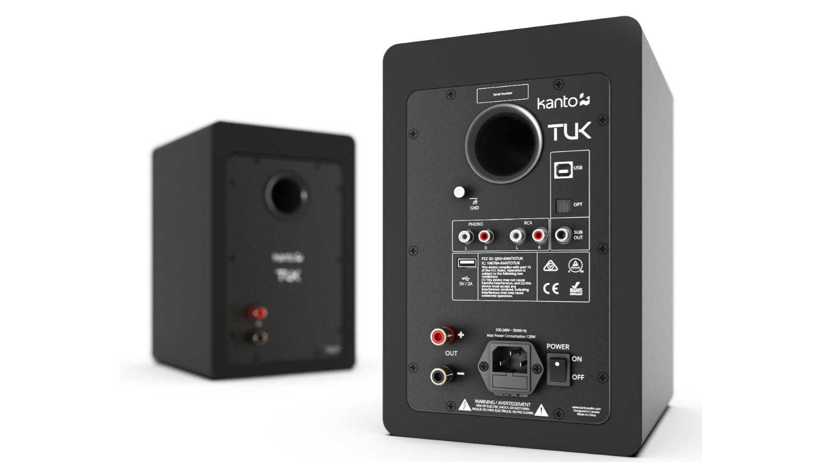 Kanto TUK 260W Powered Bookshelf Speakers - Matte Black | Harvey Norman