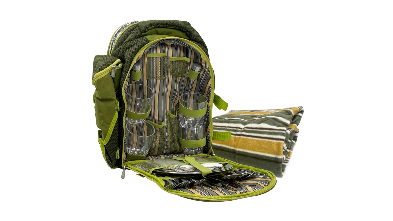 Picnic Blanket Stainless Steel Cutlery Backpack Set - 4 Person | Harvey ...