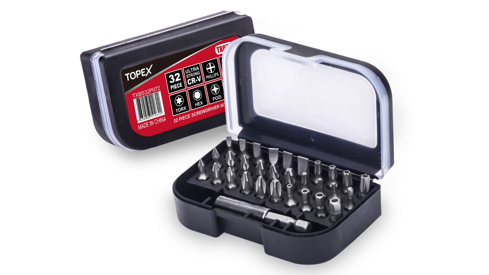 TOPEX 32-Piece CR-V Security Screwdriver Bit Set with Belt Clip ...