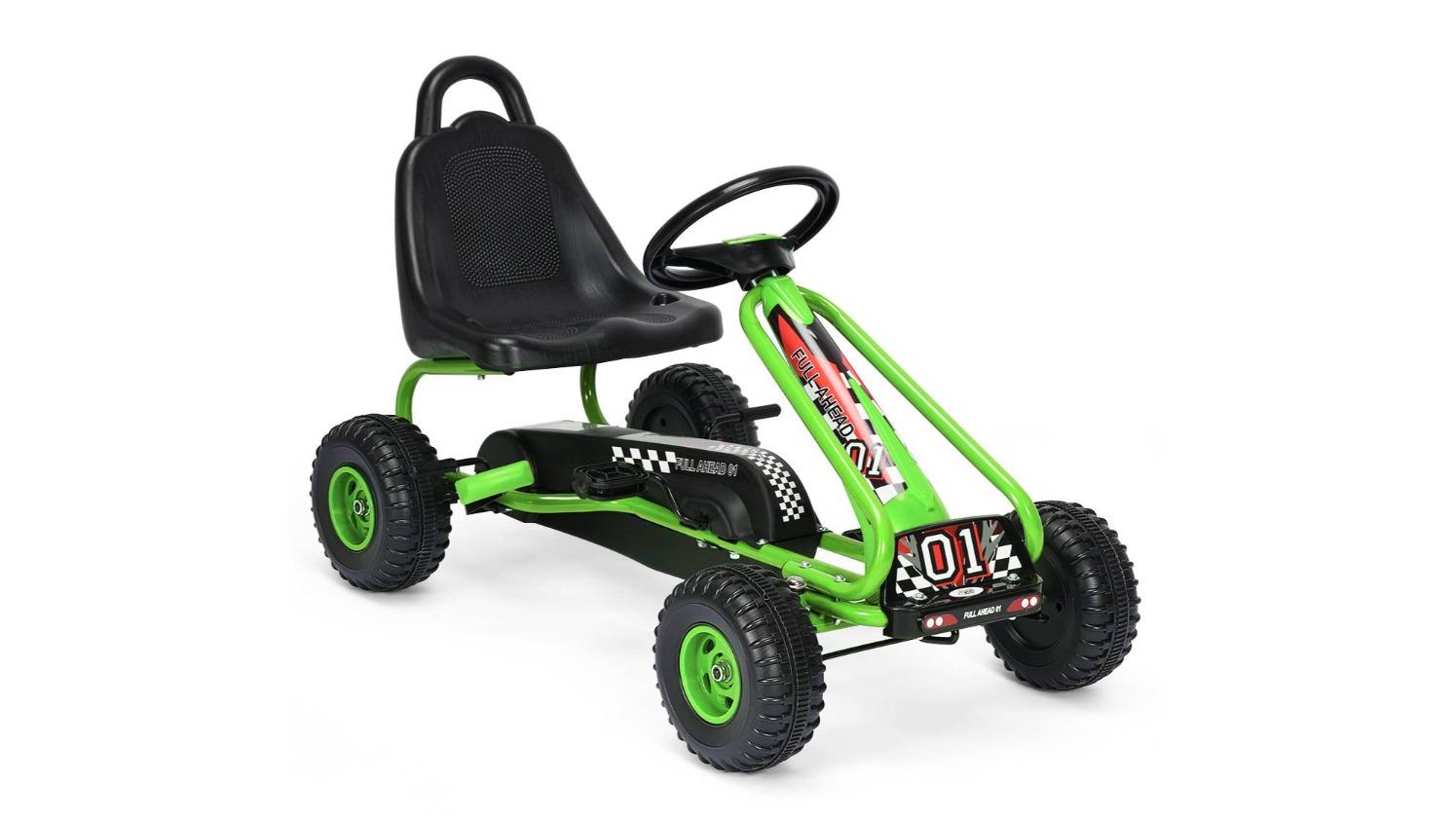 Costway 4-Wheel Go Kart Pedal Powered Ride-On Toy - Green | Harvey Norman