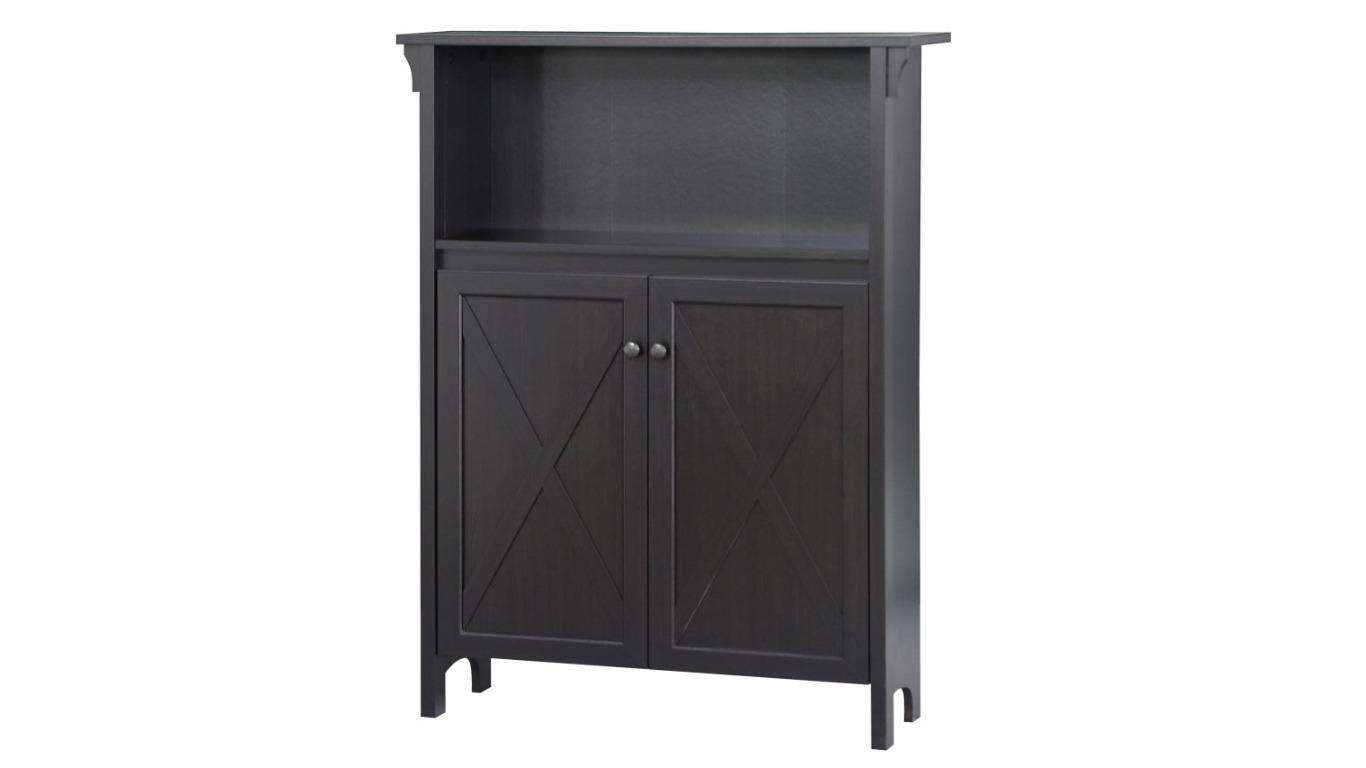 Maestro Furniture 3-Shelf Tyann Bookcase Display Storage Cabinet with 2 ...