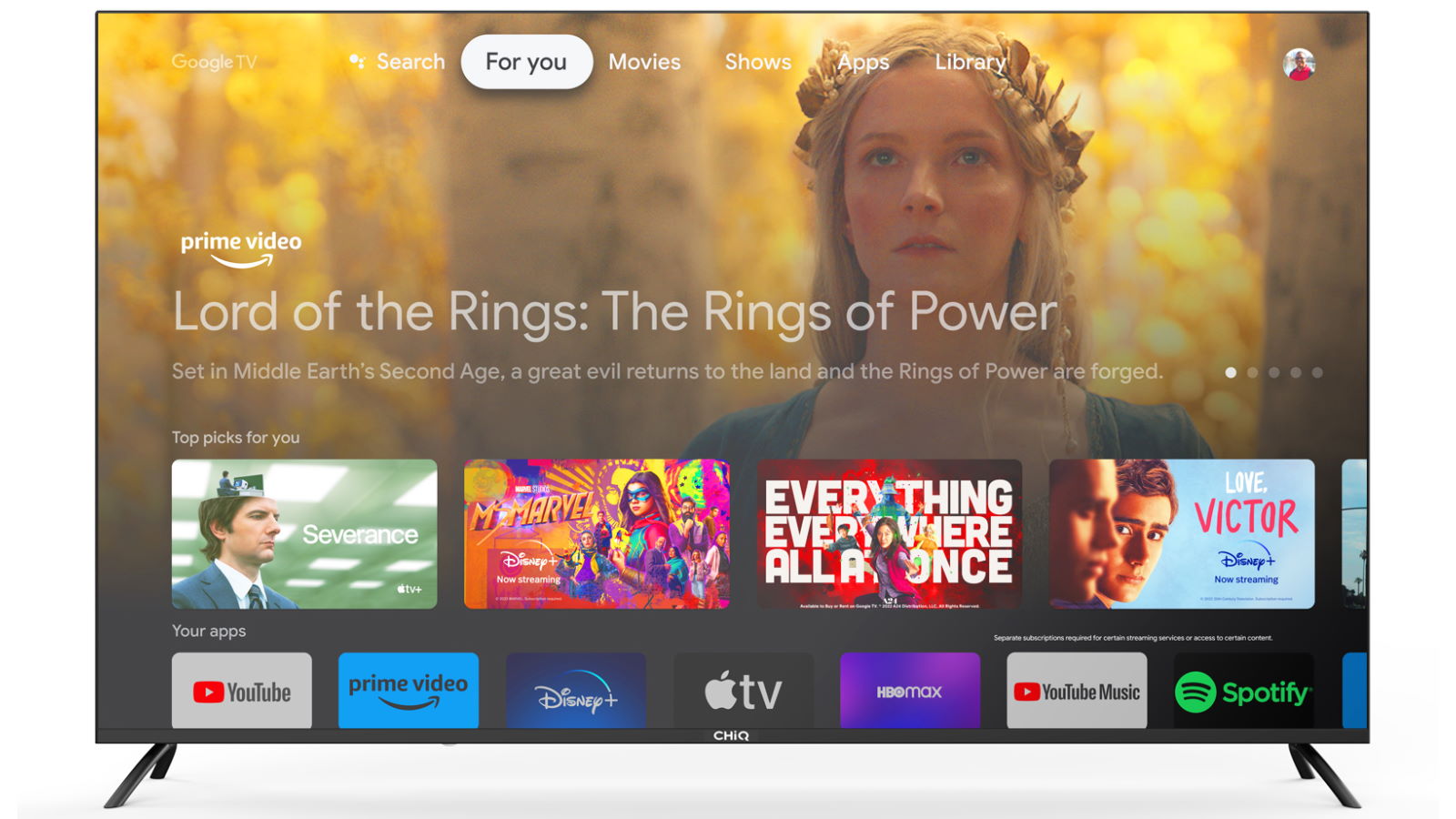 CHiQ 65-inch G7PG 4K UHD LED Google TV | Harvey Norman