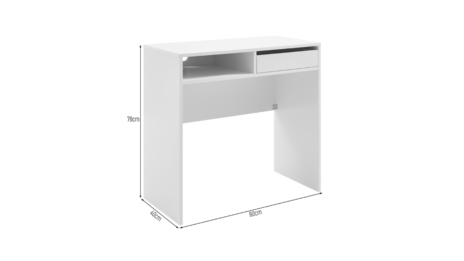 Kodu Axel Computer Office Study Desk with Drawer - White | Harvey Norman