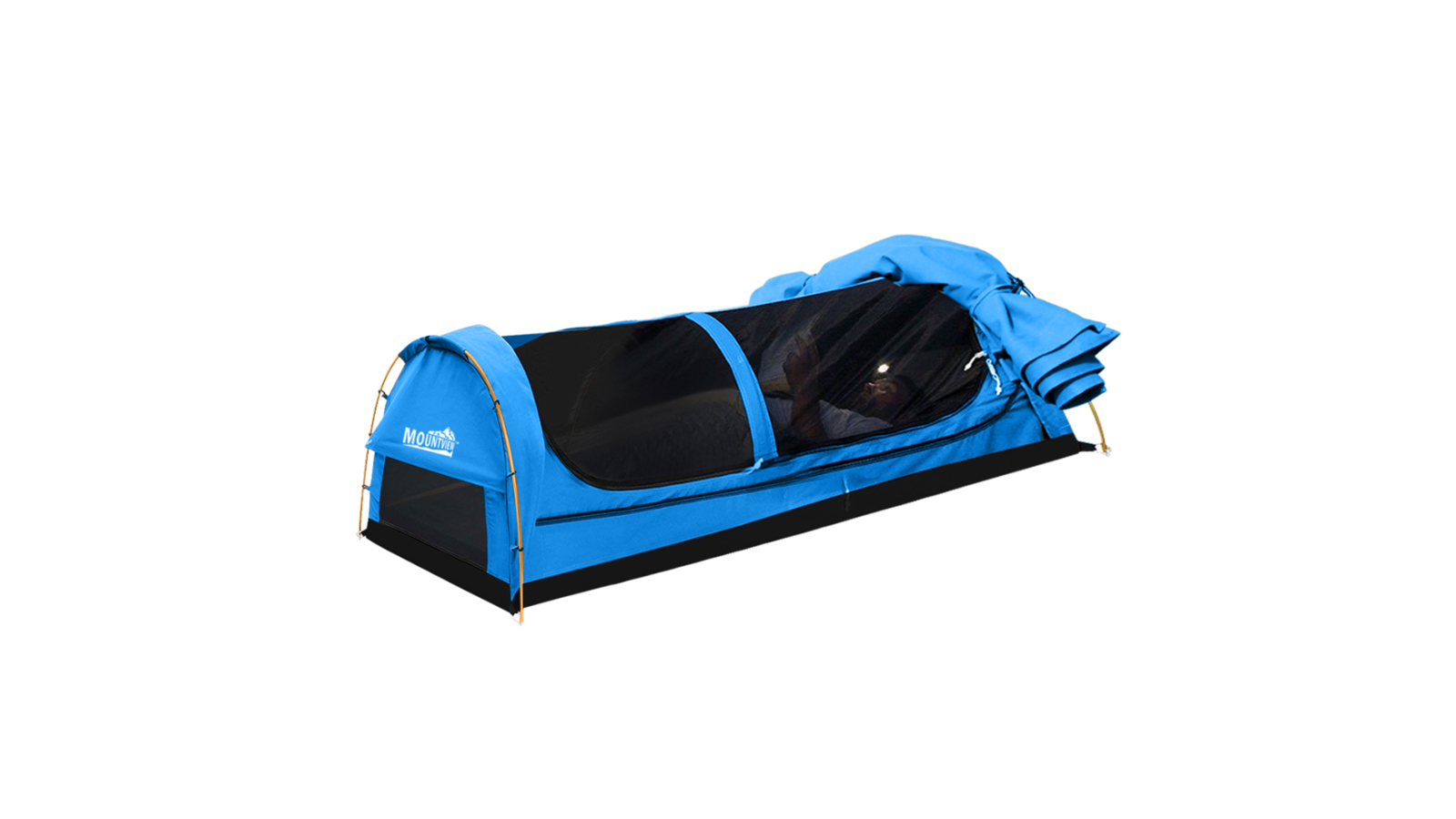 Mountview Double Swag Camping Swags Canvas Dome Tent Hiking Mattress Blue | Harvey Norman