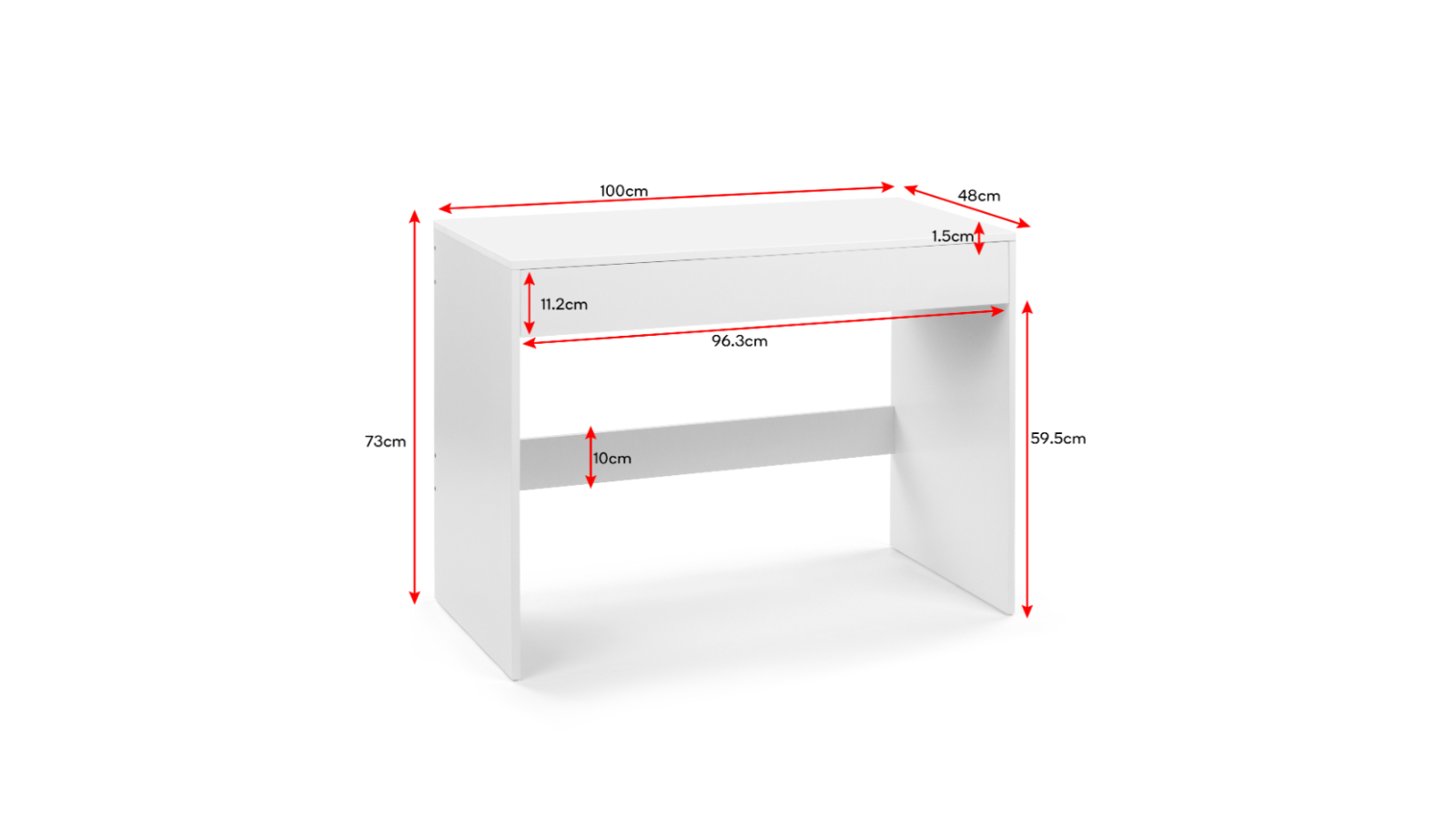Belle Student Study Office Computer Desk with Drawer - White | Harvey ...