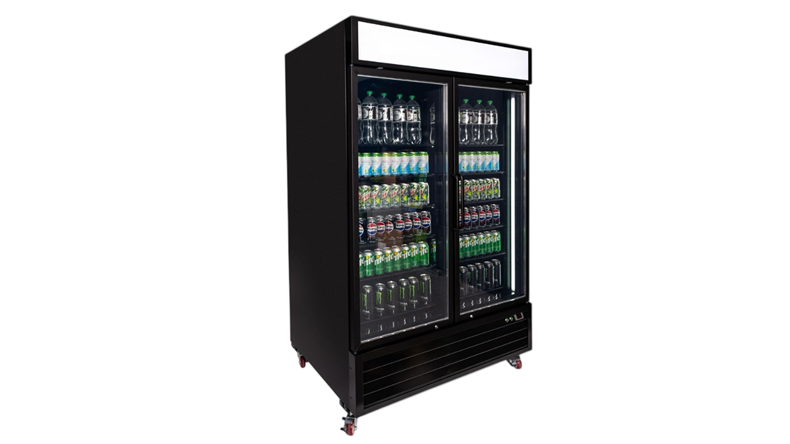 Bromic UC1250GDL-NR Commercial 2-Door Flat Glass Lightbox Upright ...