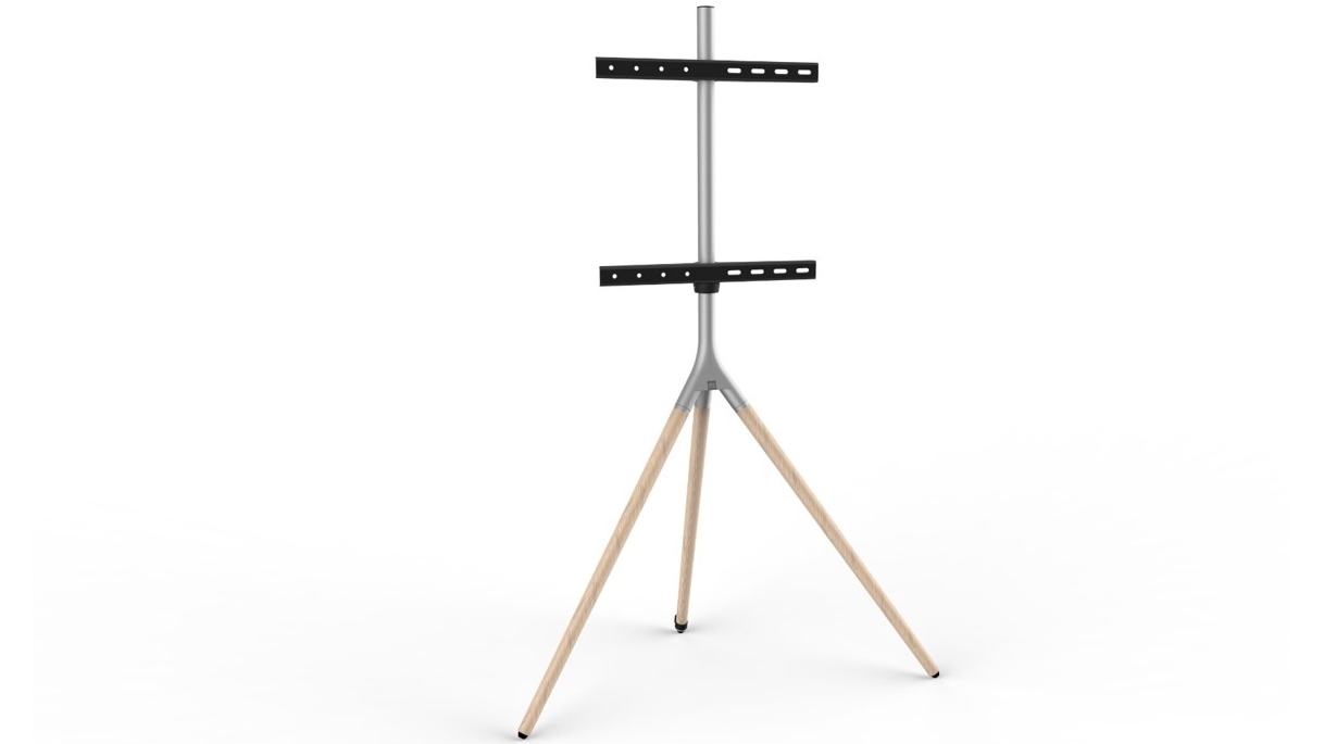 One For All Tripod Universal TV Stand - Light Oak/Silver Grey | Harvey ...