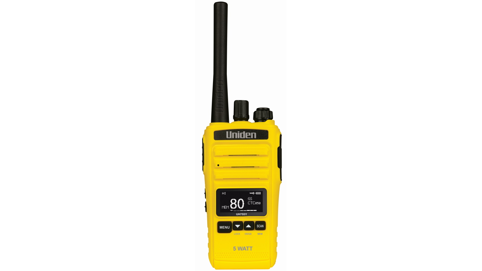 Uniden UH755 5W UHF CB Handheld Radio - Yellow | Harvey Norman