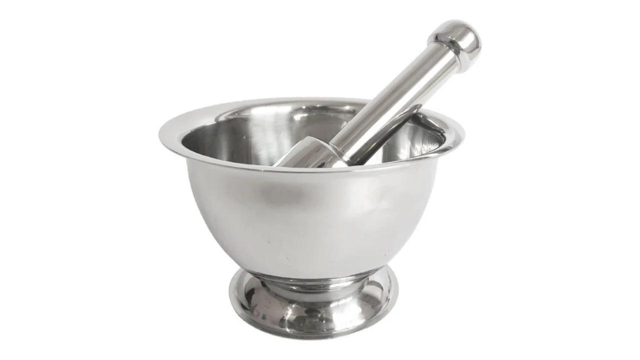 BR Stainless Steel Mortar and Pestle Set - 14cm | Harvey Norman