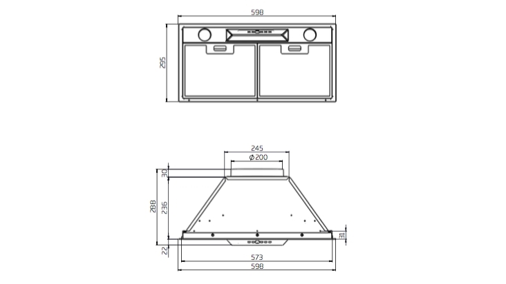 Schweigen 60cm Silent Undermount Rangehood with Isodrive 1600 External ...