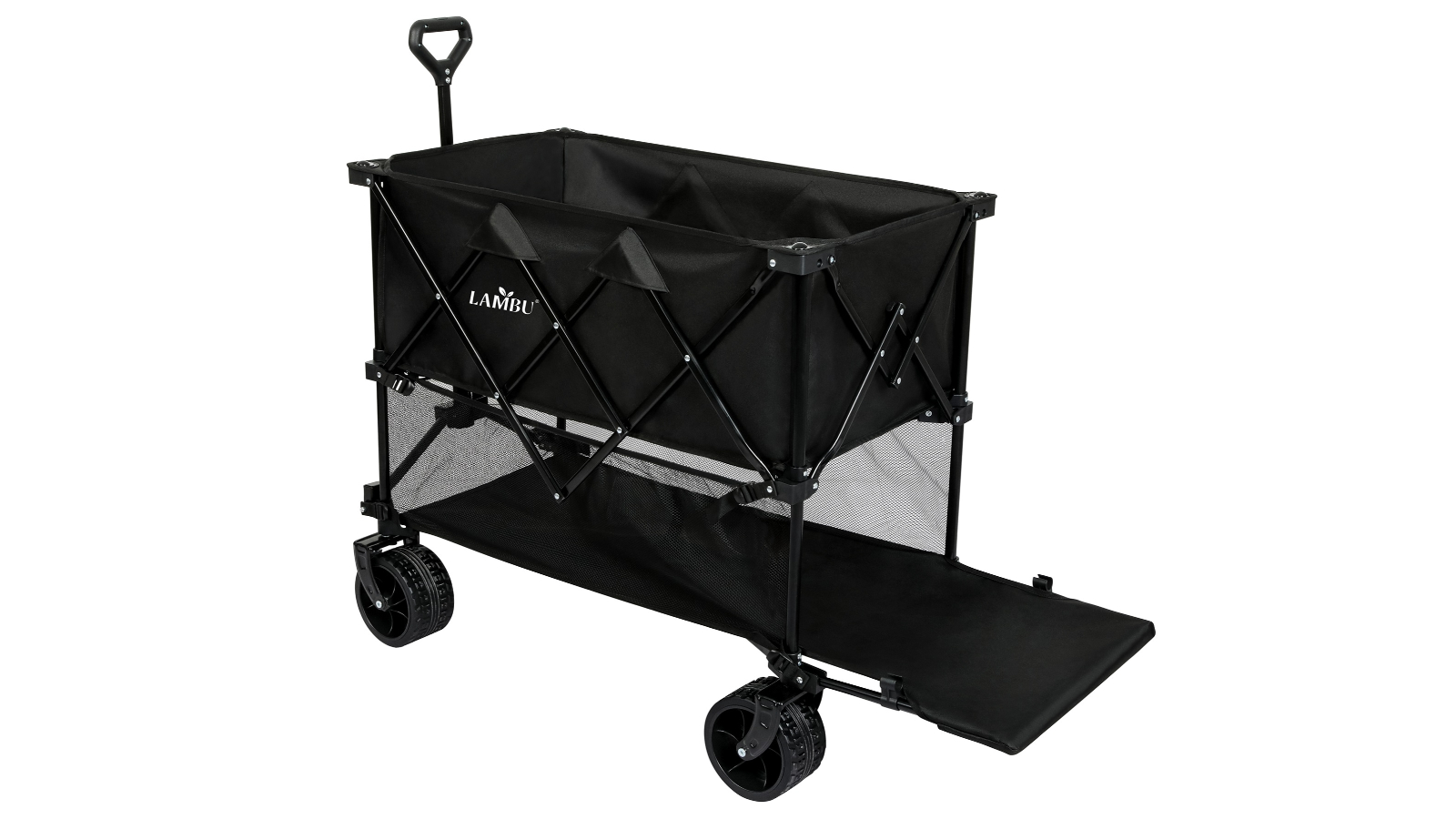 Lambu 400 Litre Folding Wagon Beach Picnic Trolley - Black | Harvey Norman