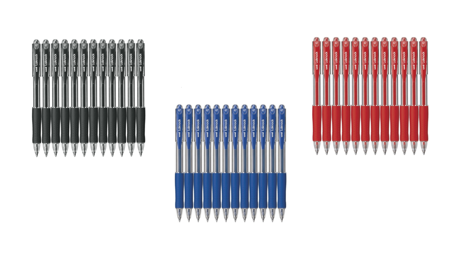 Uni-Ball SN-100 Fine Pack of 12 Laknock Retractable Ballpoint Pen ...