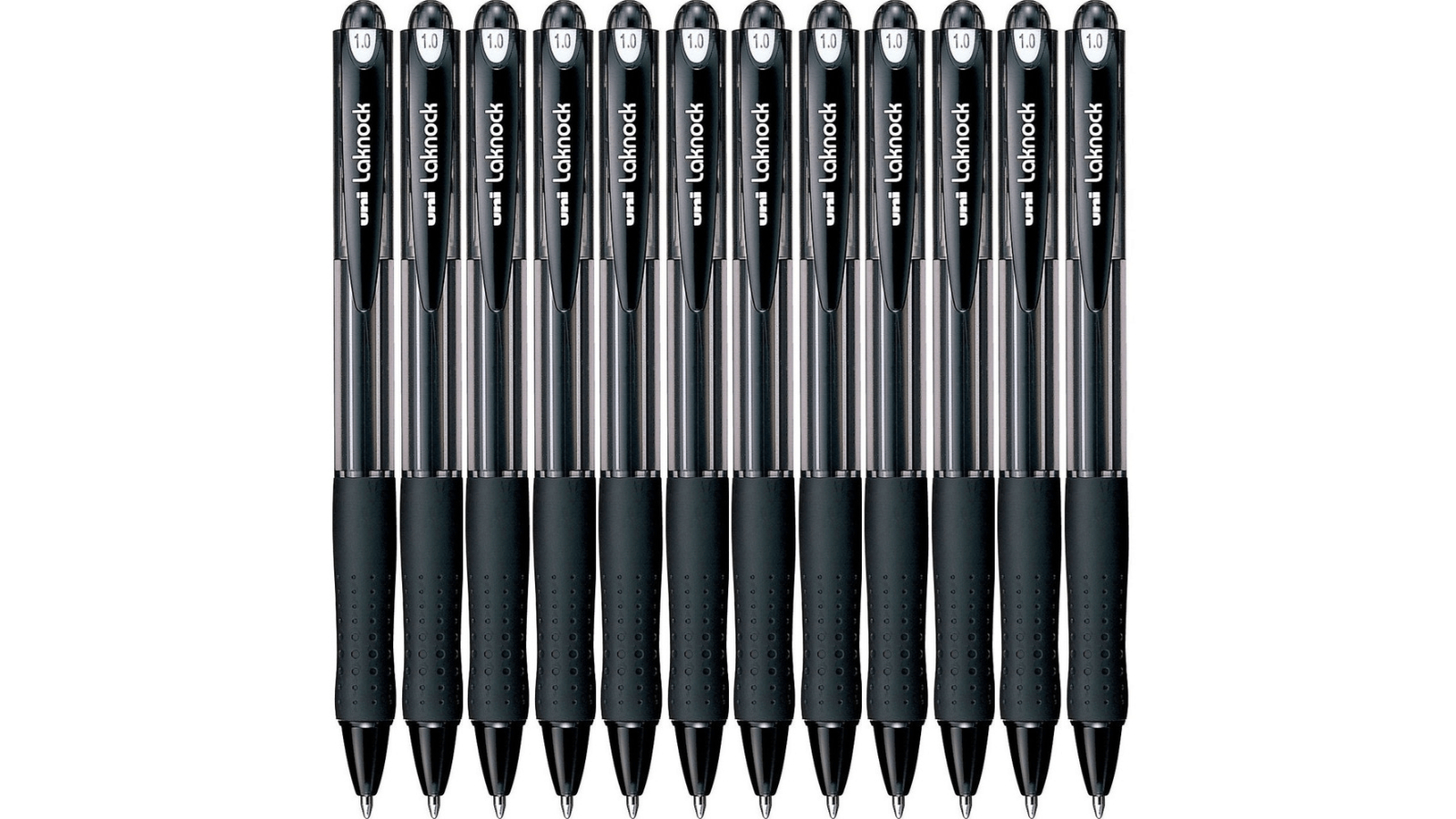 Uni-Ball SN-100 Medium Pack of 12 Laknock Retractable Ballpoint Pen ...