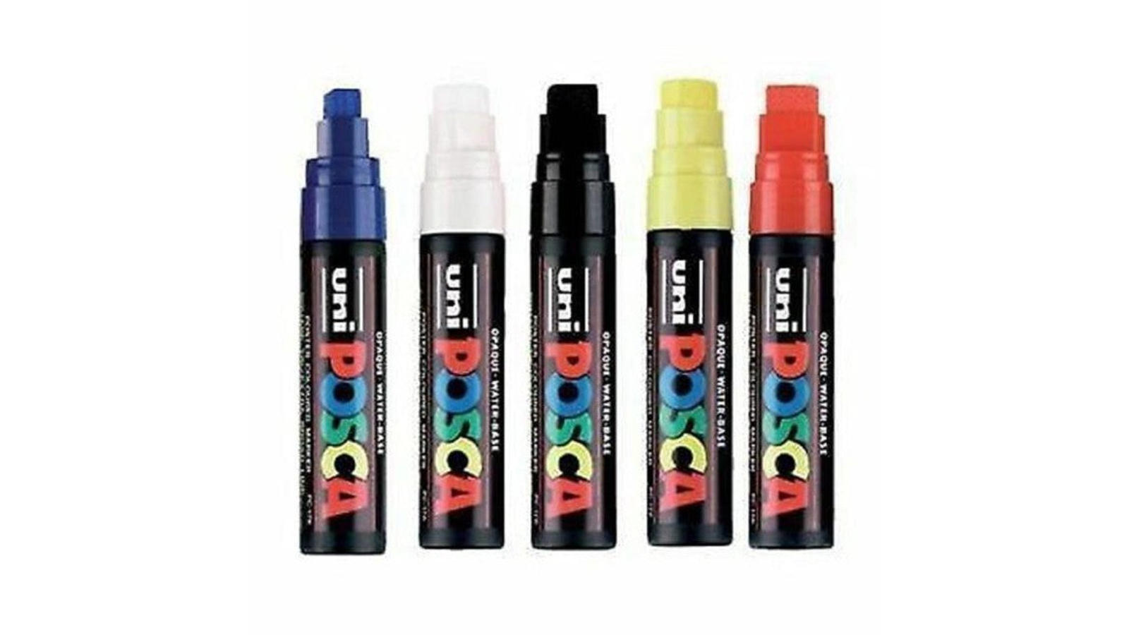 Posca PC17K5A Box of 5 Extra Broad Chisel Tip Poster Marker - Assorted ...