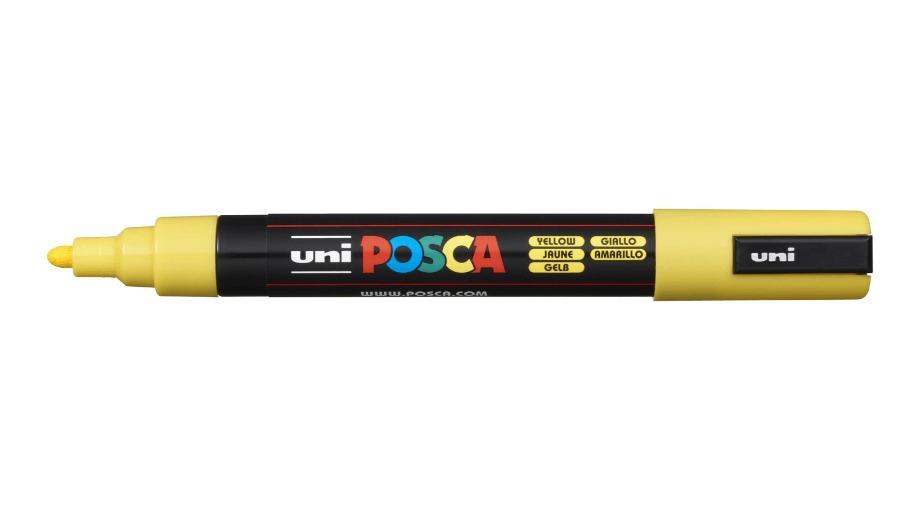 Posca PC-5M Pack of 6 Medium Bullet Tip Poster Marker - Bright Yellow ...