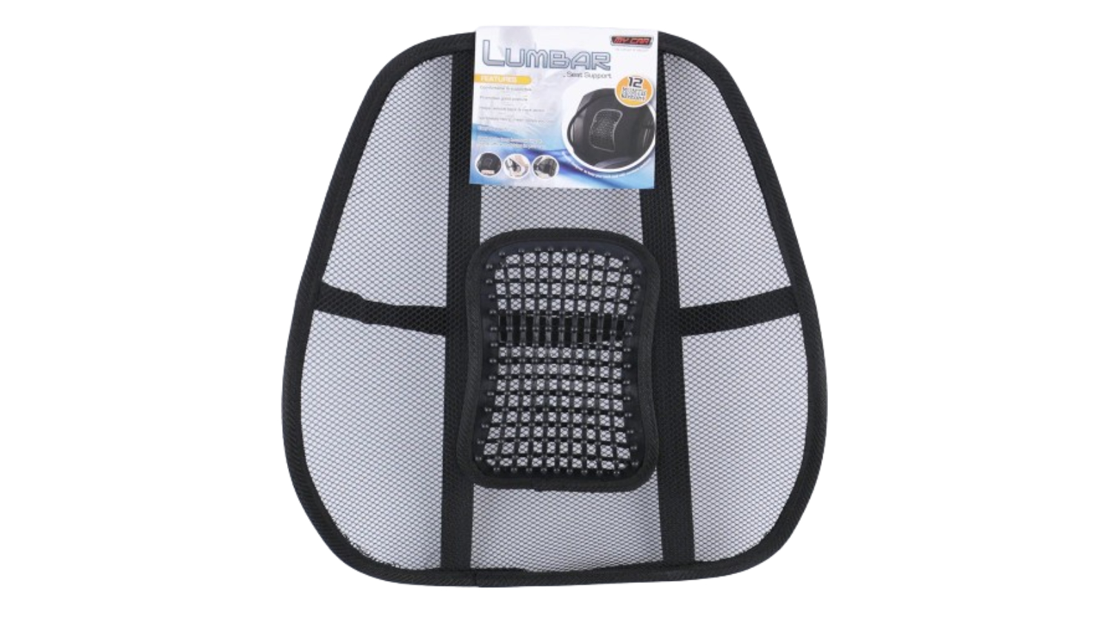 My Car Universal Mesh Back Support with Plastic Spikes - Black | Harvey ...