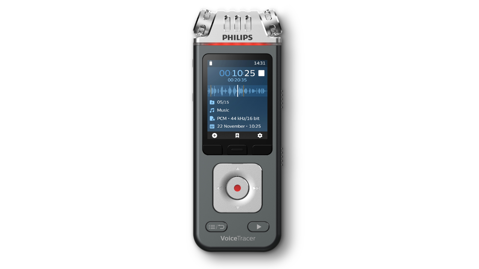 Philips DVT6115 Voice Tracer Audio Recorder - Chrome | Harvey Norman