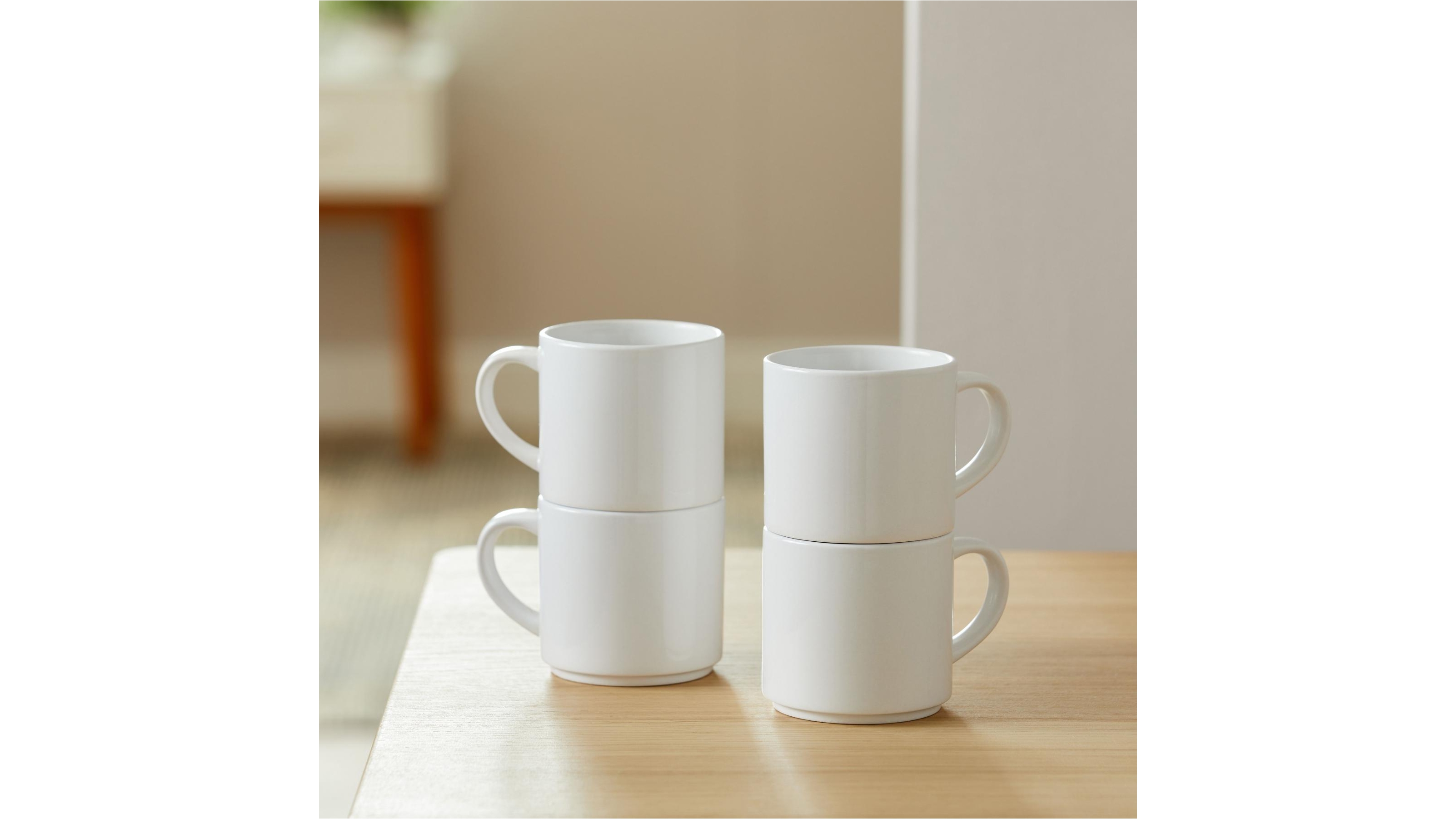 Cricut Stackable Ceramic Mug 300ml White - 4 Pack | Harvey Norman