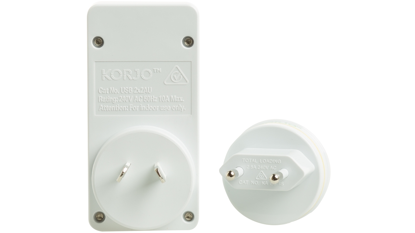 Korjo USB & Power Adapter - Australia & Italy/Switzerland | Harvey Norman