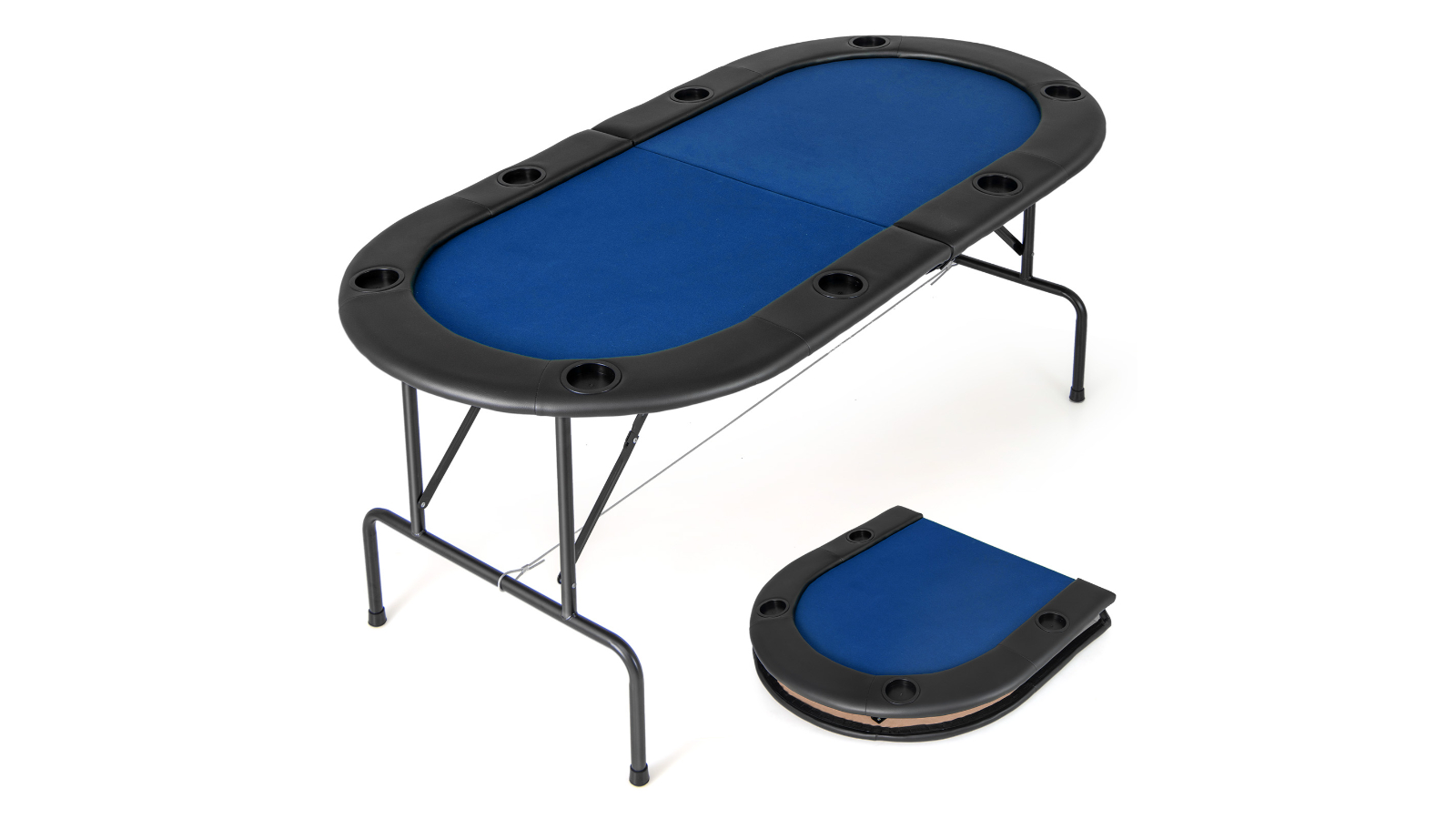Costway 8 Player Folding Poker Table Cardboard Game with Comfy Armrest ...