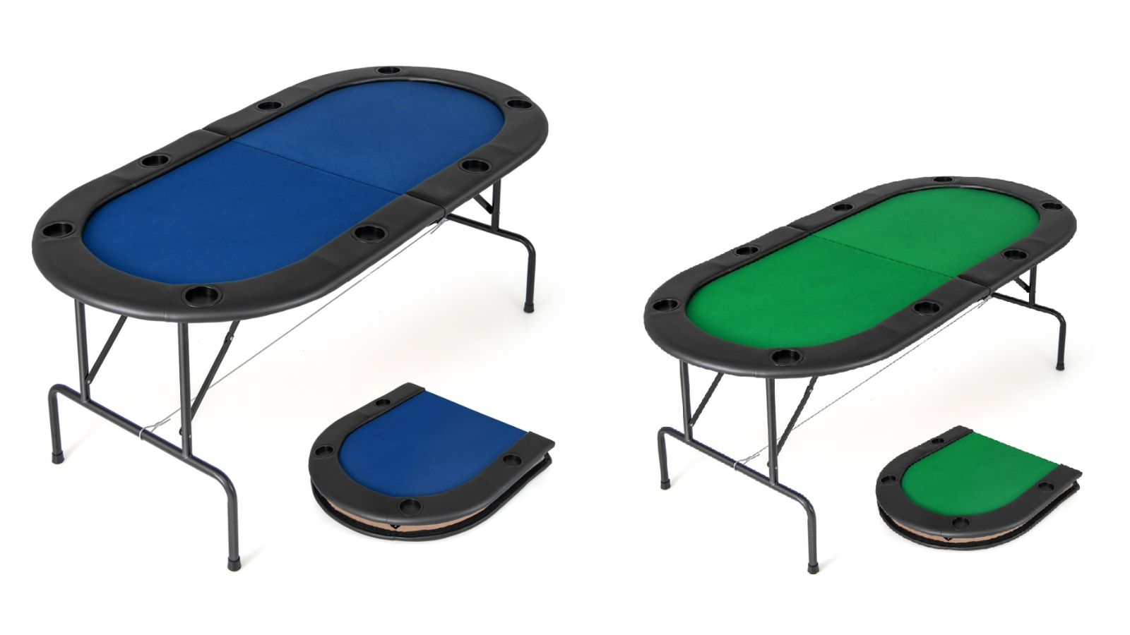 Costway 8 Player Folding Poker Table Cardboard Game with Comfy Armrest ...
