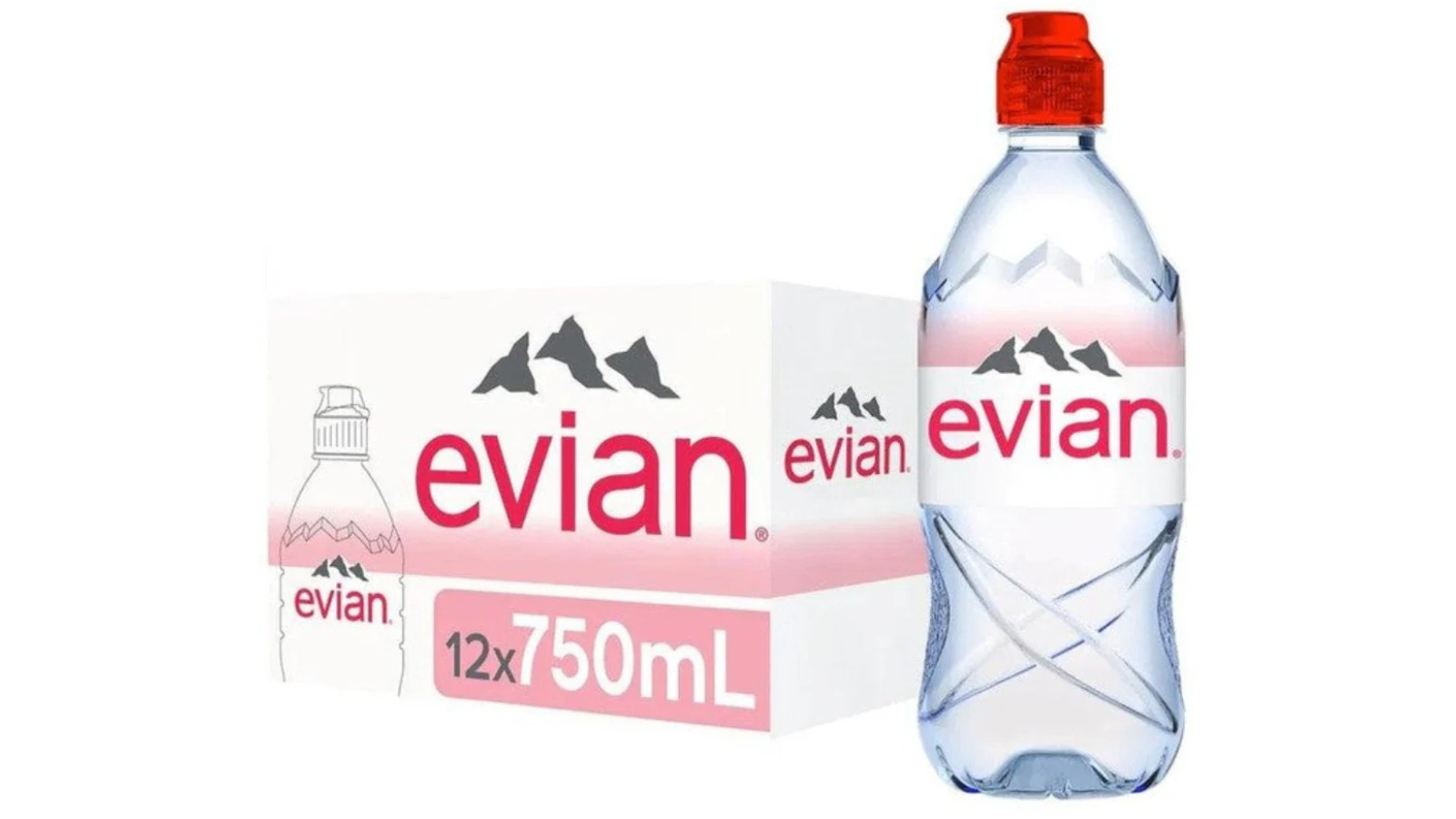 Evian Box of 12 Natural Mineral Water Bottle - 750ml | Harvey Norman