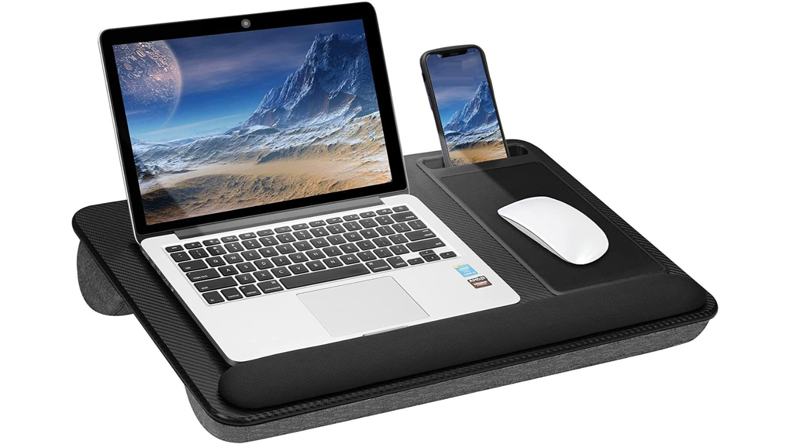 YS Portable Laptop Desk with Mouse Pad and Phone Holder | Harvey Norman
