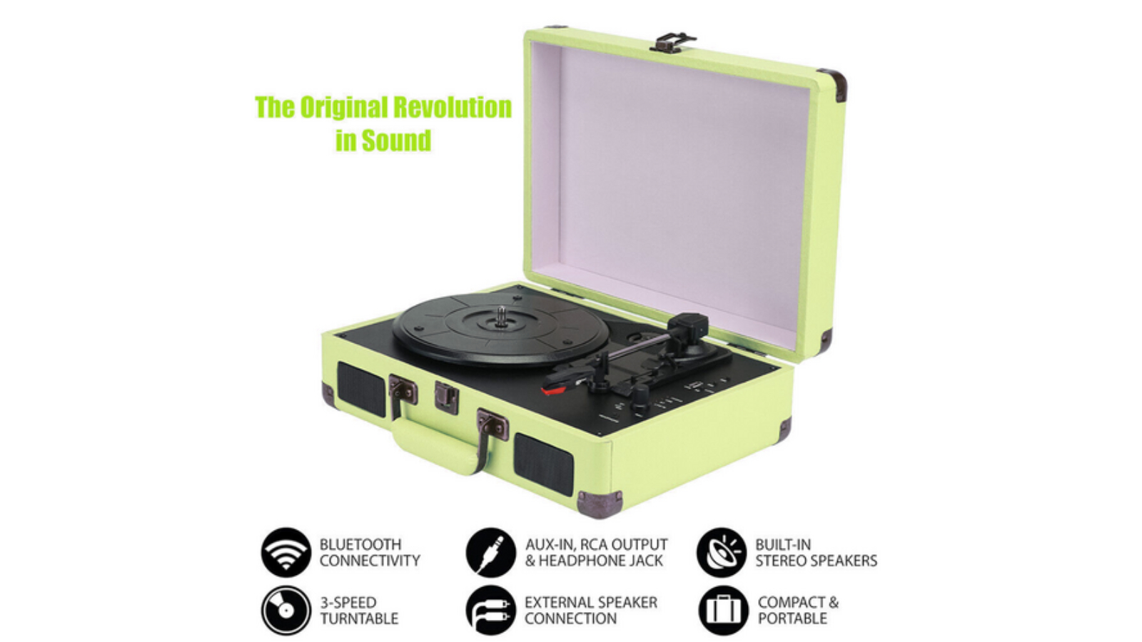 YS Retro Briefcase Vinyl Record Player with Bluetooth Speaker | Harvey ...