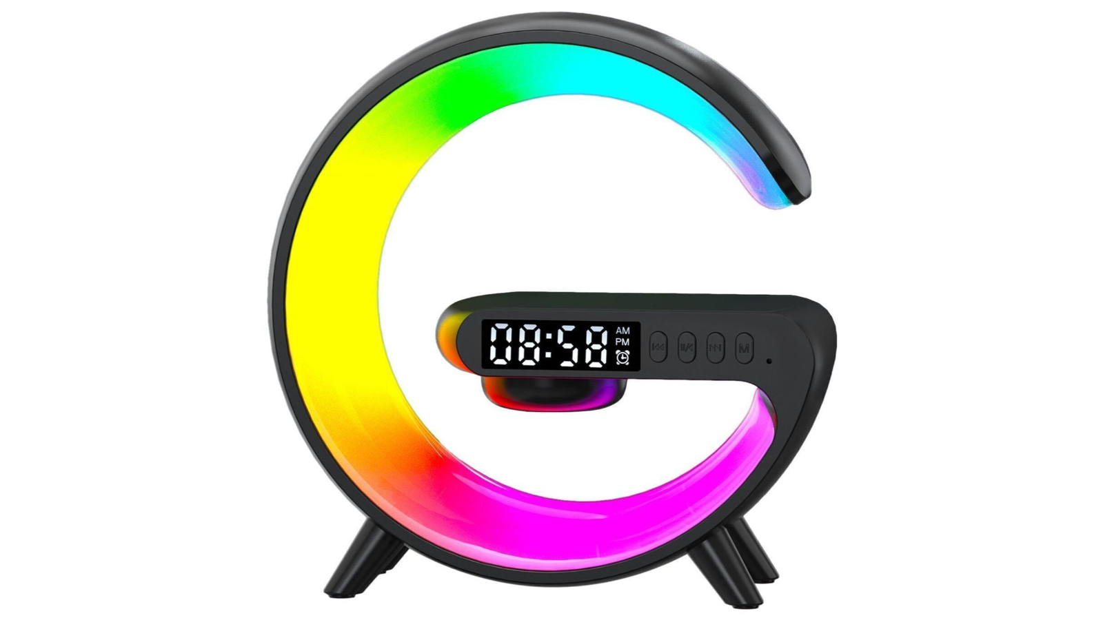 AuraHome Smart G Lamp Alarm Clock - Black | Harvey Norman