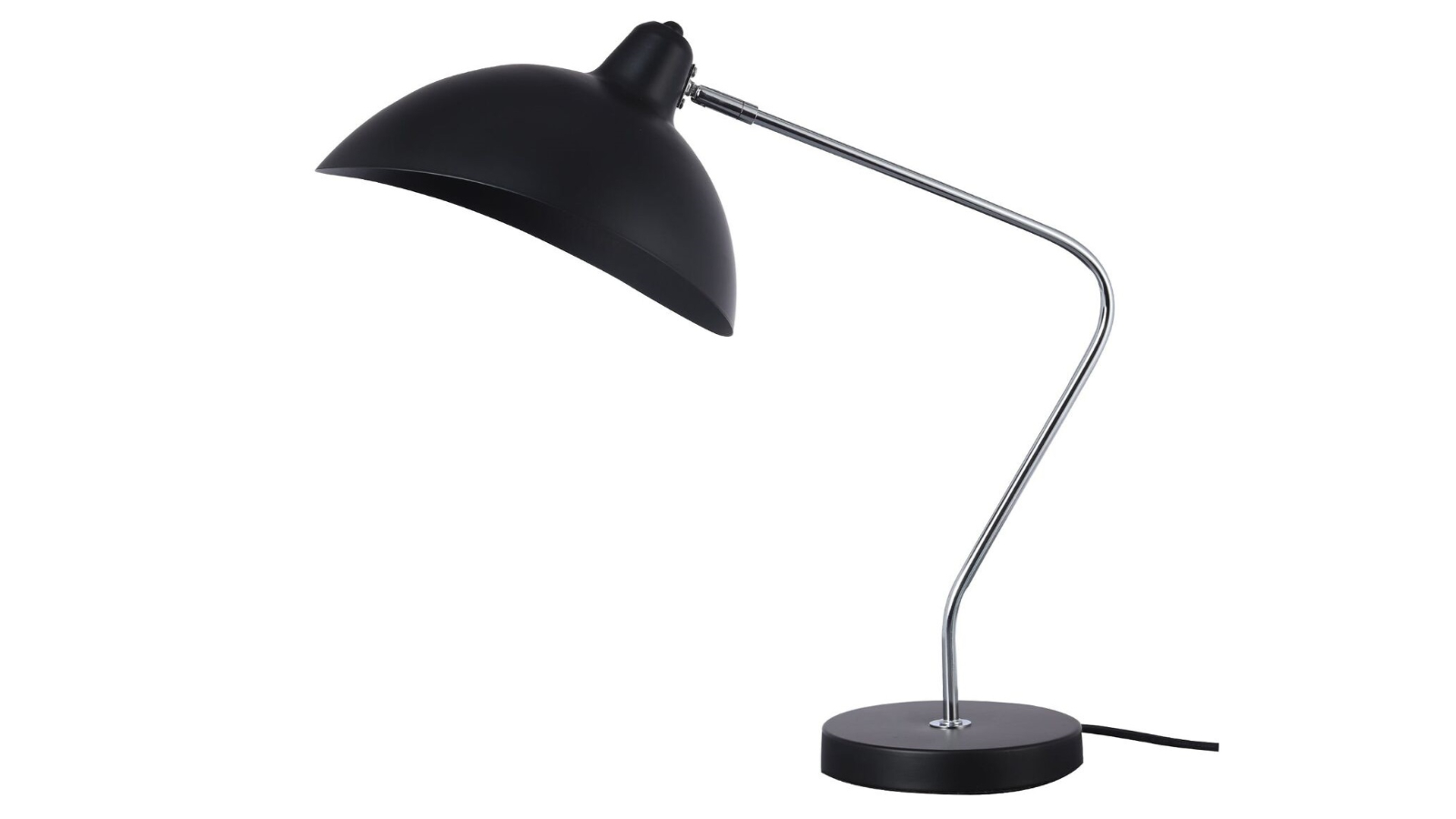 Lumi Rouge Abby Table Lamp with Chrome Stand - Black | Harvey Norman