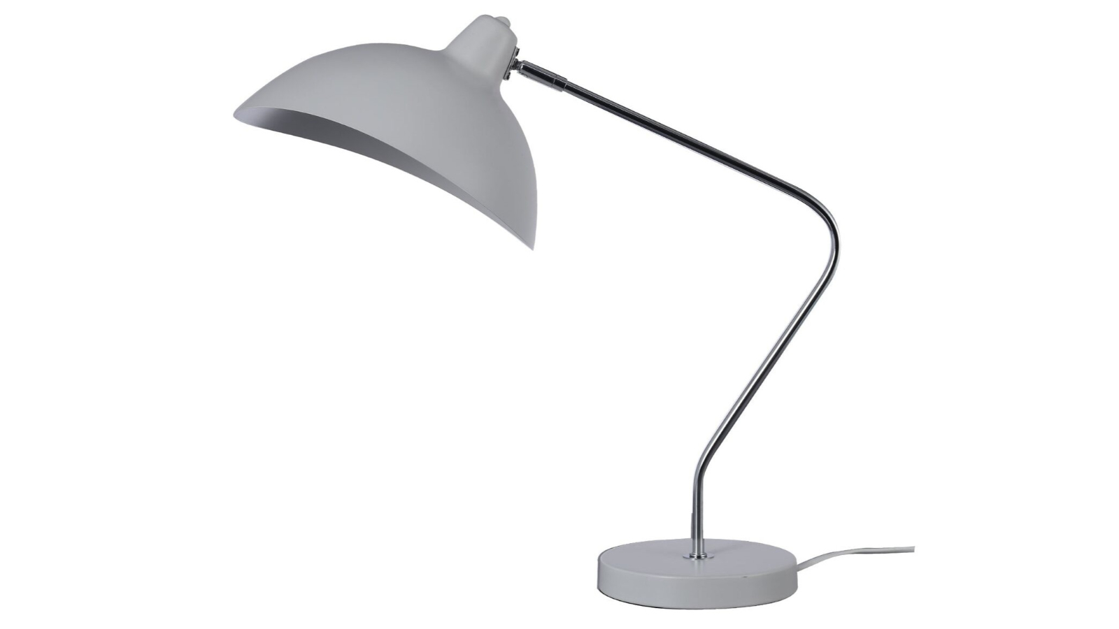 Lumi Rouge Abby Table Lamp with Chrome Stand - White | Harvey Norman