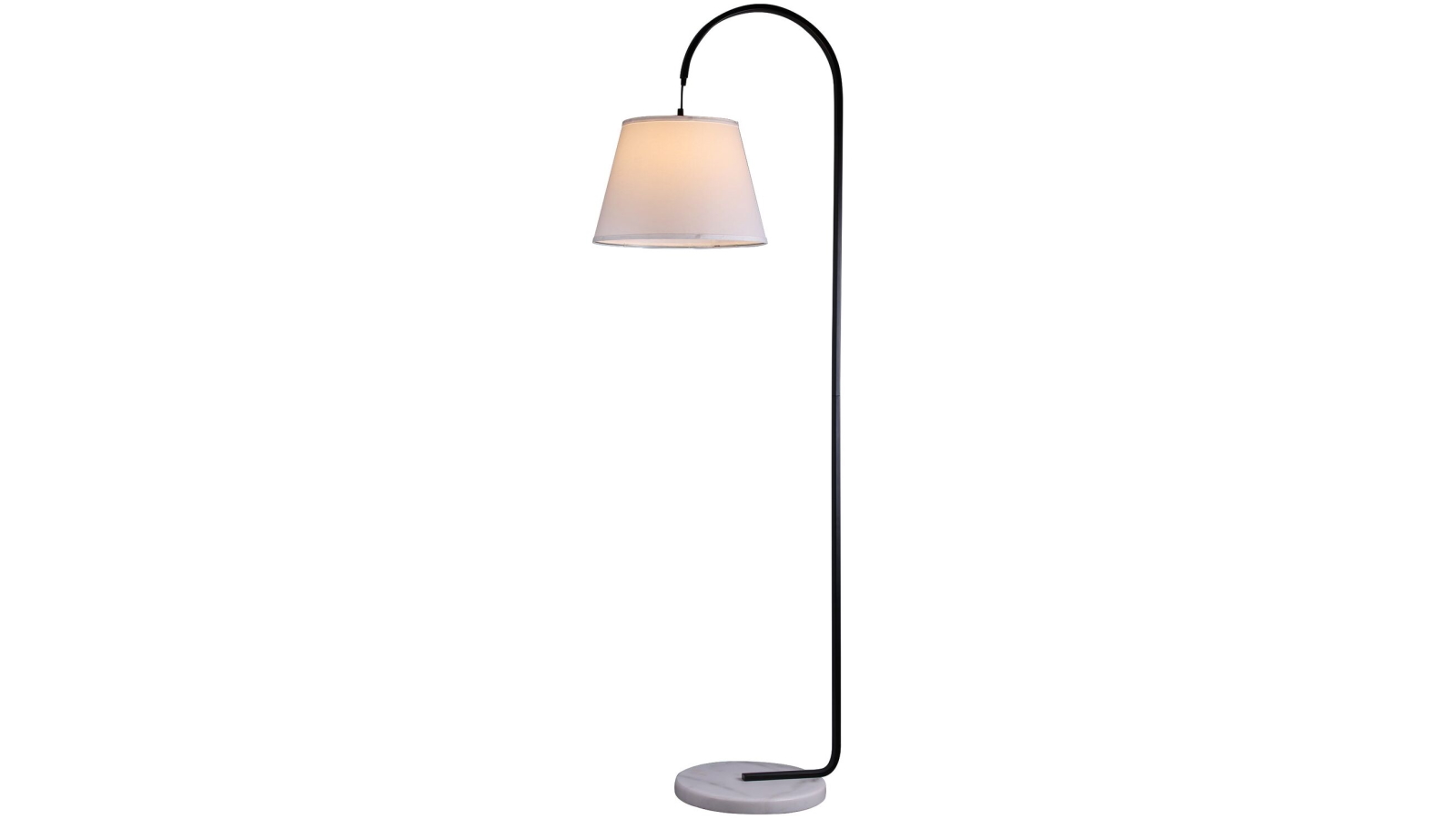 Lumi Rouge 191cm Thea Floor Lamp with White Marble Base and Linen Shade ...
