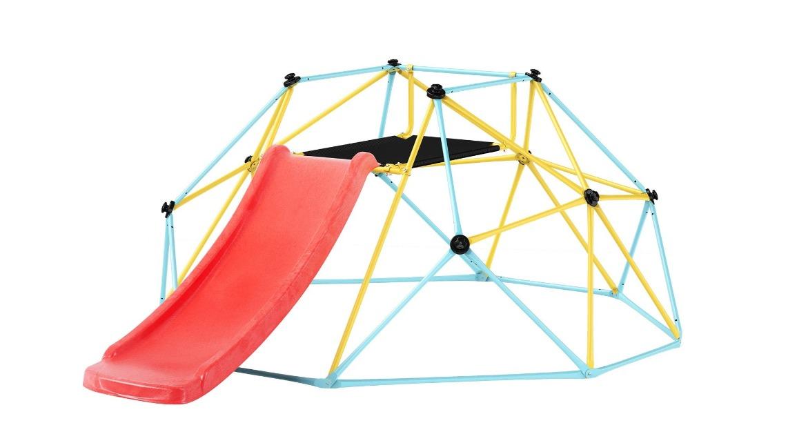 YS 8ft Geometric Climbing Dome with Slide | Harvey Norman