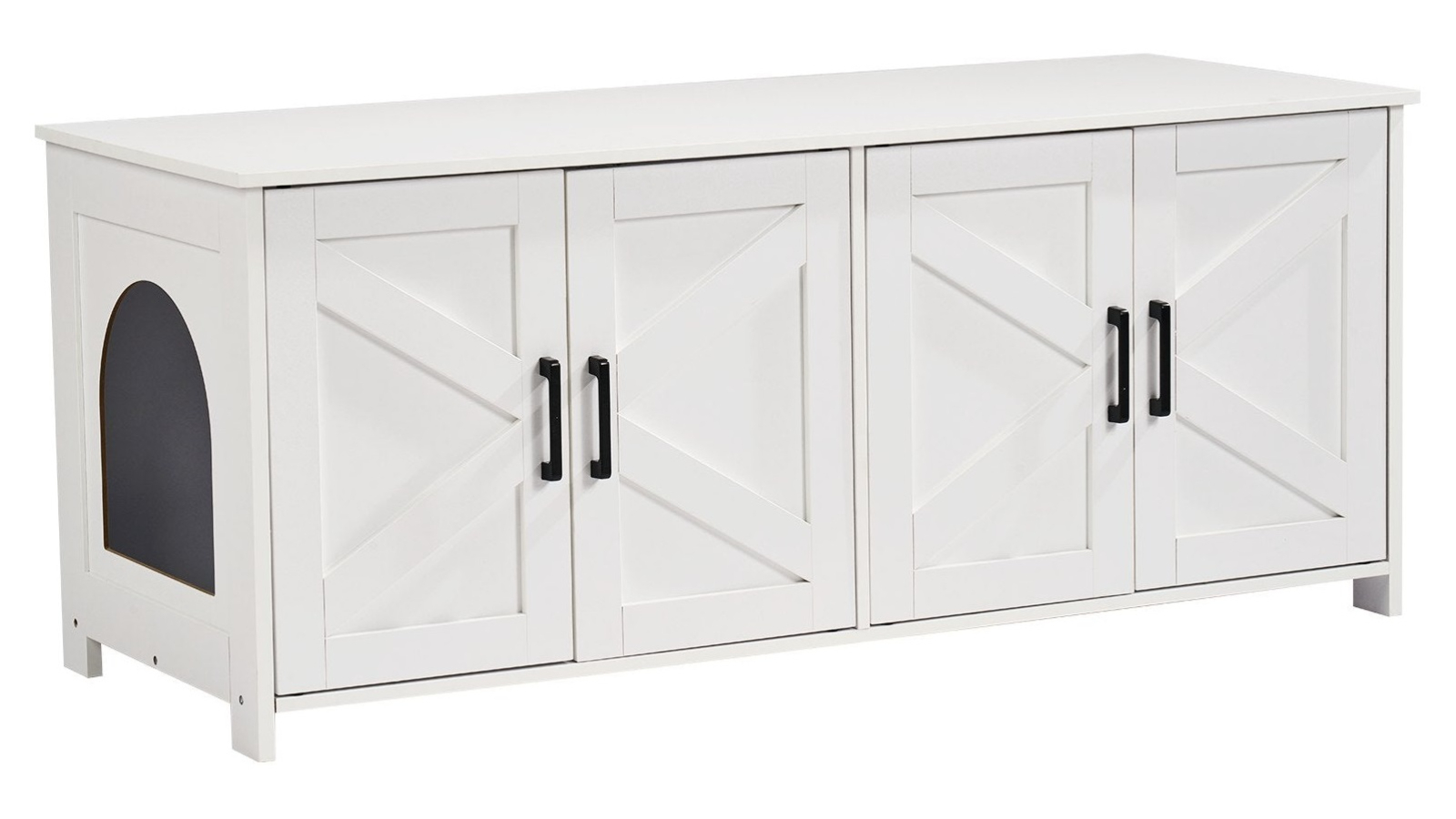 YS White Wooden Cat Litter Box Enclosure | Harvey Norman