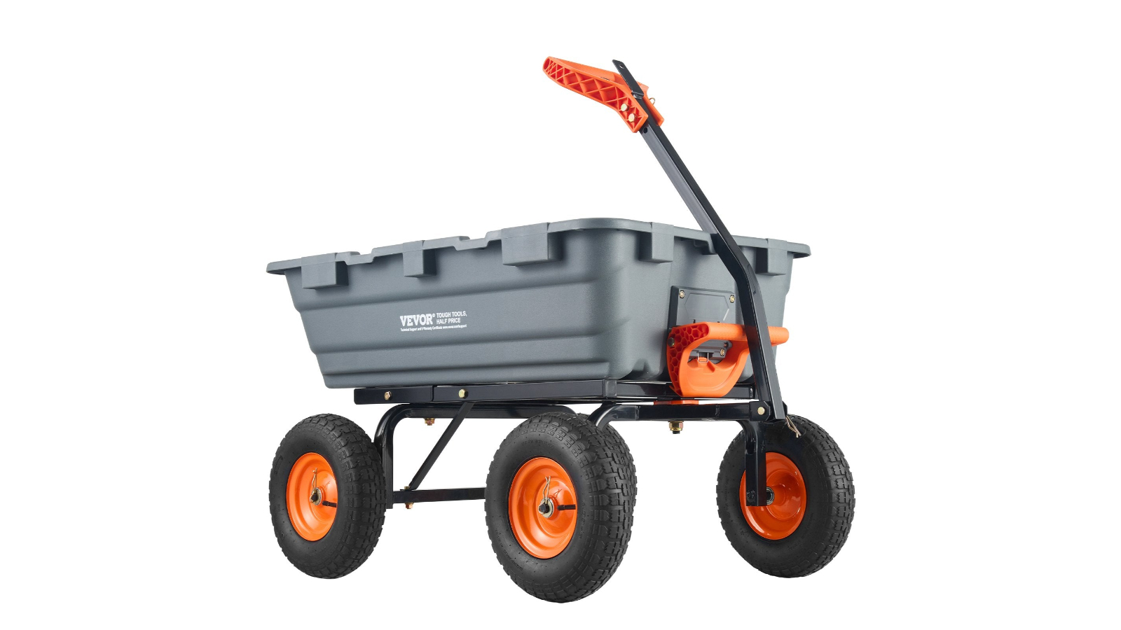 YS Poly Garden Dump Cart with Easy to Assemble Steel Frame - 13inch ...