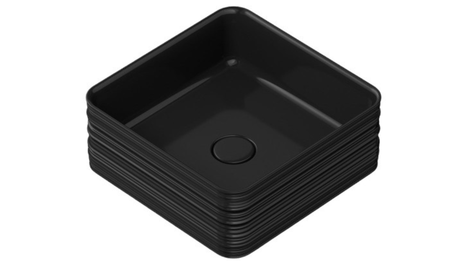 Parisi Trace Square Bench Basin - Gloss Black | Harvey Norman
