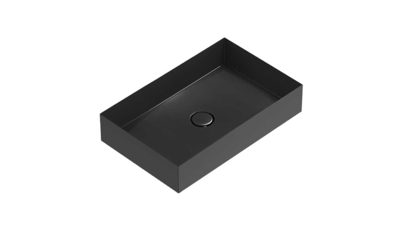 Parisi Track 600 Bench Basin - Gloss Black | Harvey Norman