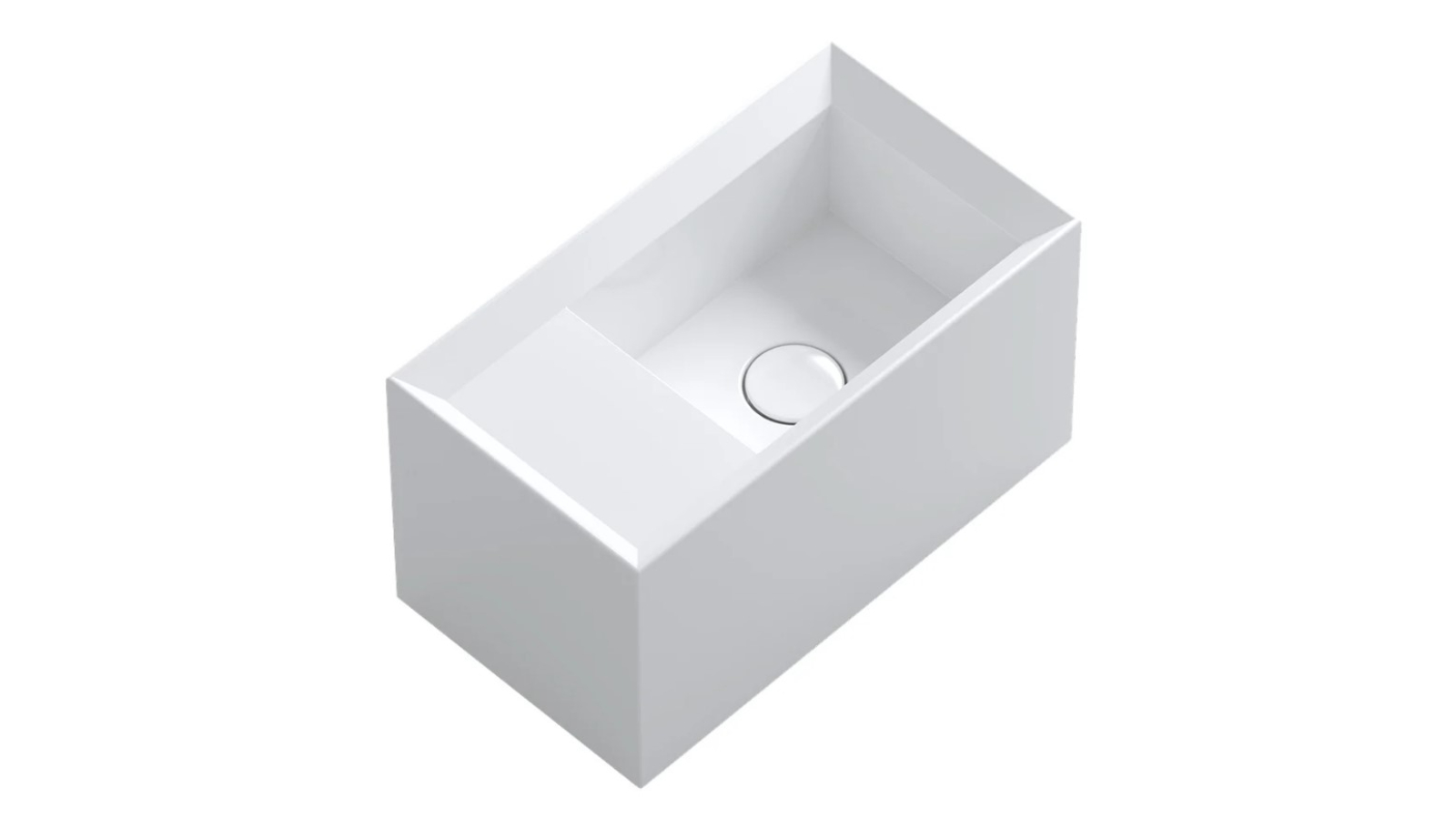 Parisi Cut 450 Wall Basin with Centre Tap Landing 0 Tap Hole - Gloss ...