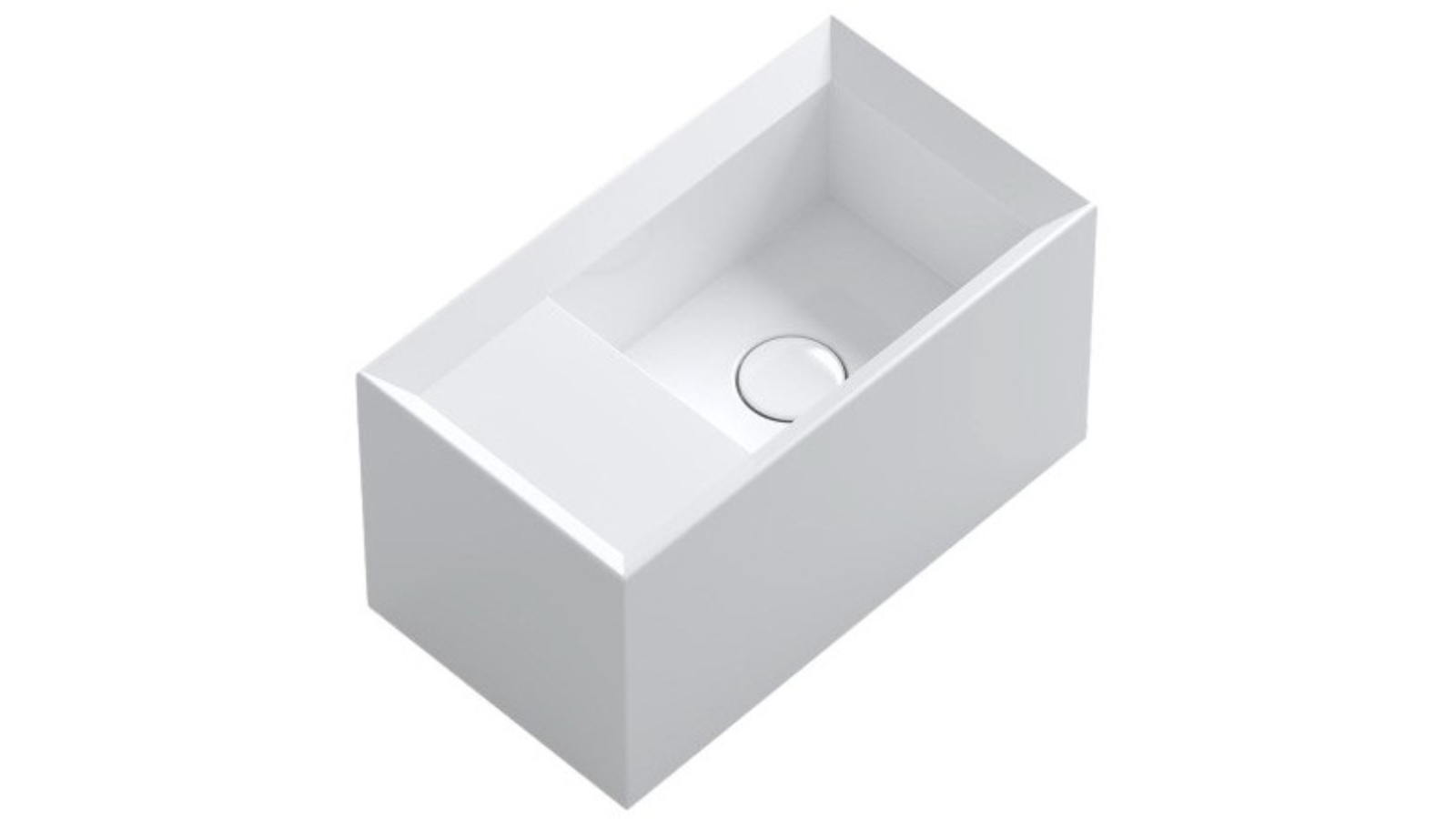 Parisi Cut 450 Wall Basin with Left Tap Landing 0 Tap Hole - Gloss ...