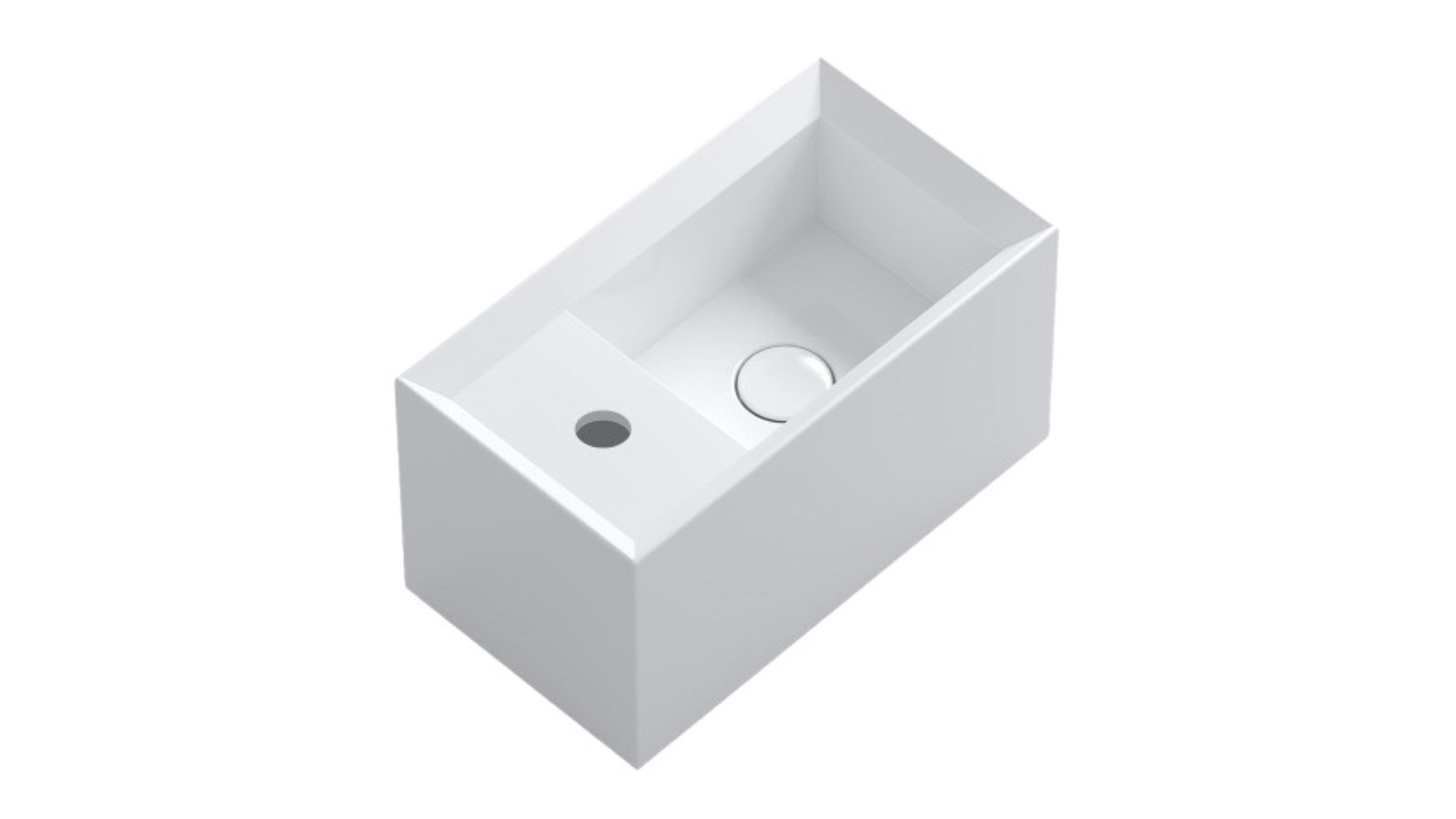 Parisi Cut 450 Wall Basin with Centre Tap Landing 1Tap Hole - Gloss ...